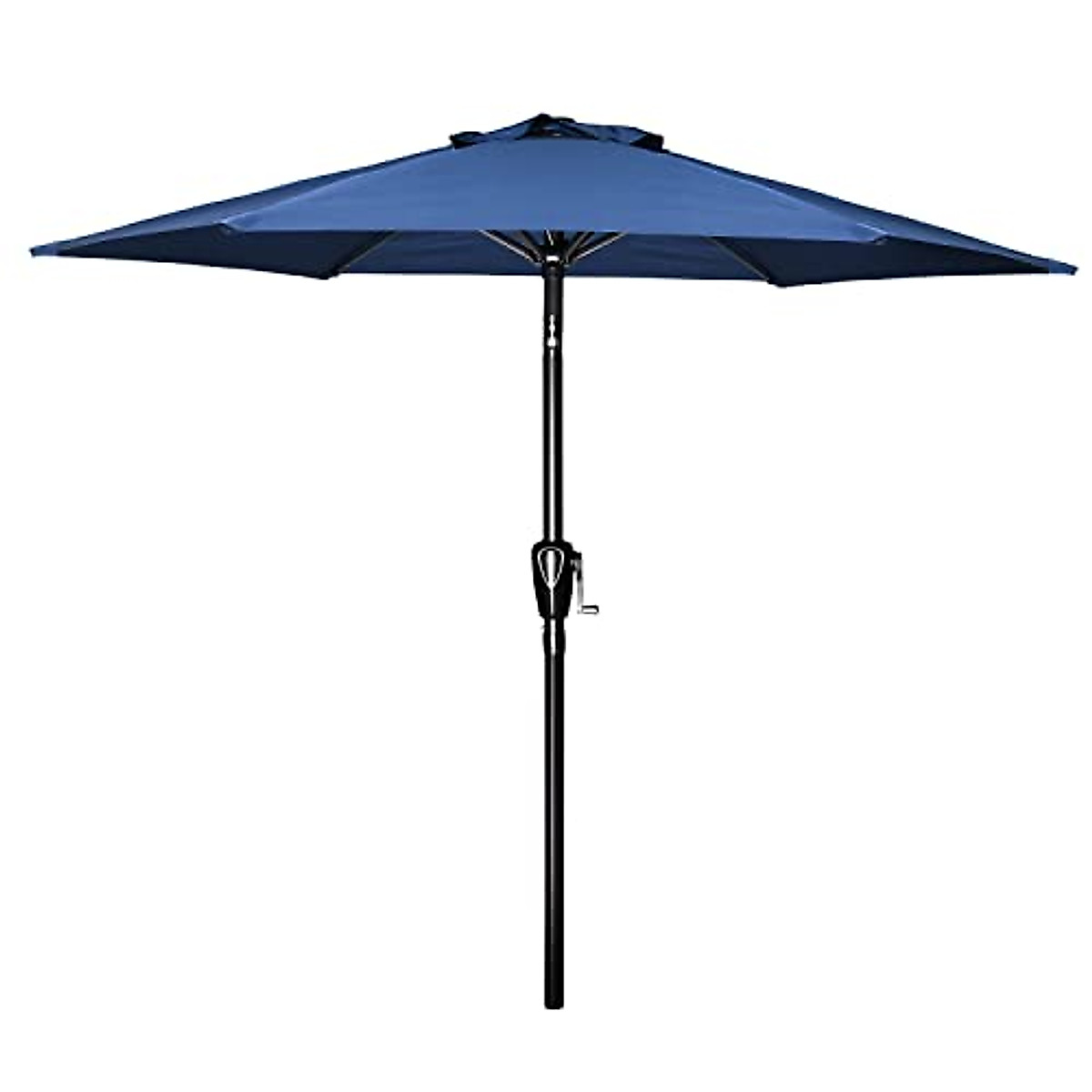 Simple Deluxe 7.5ft Patio Umbrella Outdoor Table Market Yard Umbrella with Push Button Tilt/Crank, 6 Sturdy Ribs for Garden, Deck, Backyard, Pool, Blue