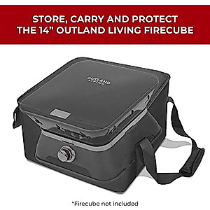 Outland Living Firecube Carry Bag - Fits Outland Living 14” Square Portable Propane Firecube Fire Pit – UV and Weather Resistant – Sturdy Grips for Easy Transport