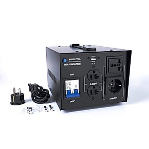 Goldsource 3000W ST Pro+ Auto Step Up & Step Down Voltage Transformer Converter, Upgraded Heavy-Duty AC 110/220V Converter with US Standard, Universal AC Outlets & DC 5V USB Port [3-Year Warranty]