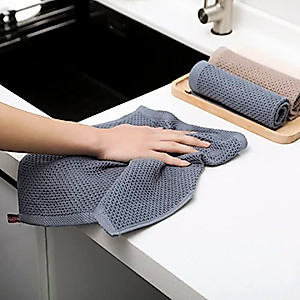 Dish Cloth for Kitchen 6 Packs Cotton Cleaning Rags in Waffle Wave, Ultra Soft Super Absorbent Dishcloth for Washing Dishes, 13” x 13” Quick Drying Reusable Dish Towels for Home Kitchen (Mixed Color)