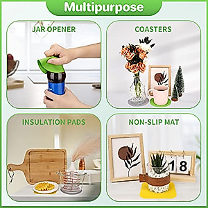 6pcs Jar Opener Gripper Pads, Rubber Jar Grippers Multi-function Kitchen Gadget Anti-slip Coasters Bottle Lid Opener Jar Opener for Seniors with Arthritis Weak Hands (6 Colors)