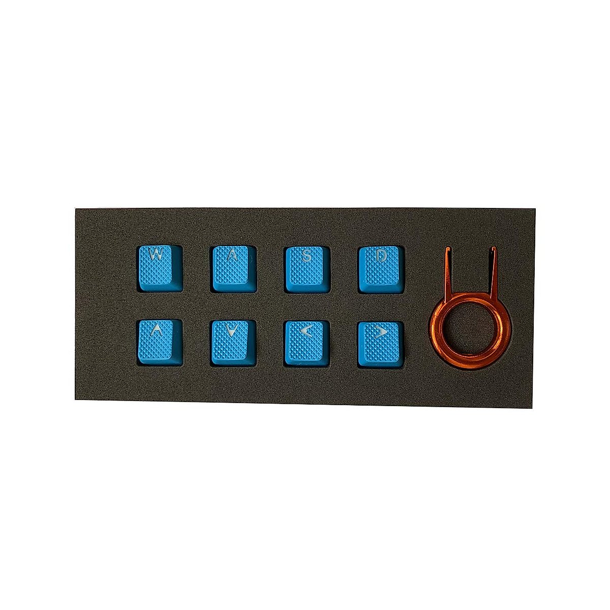 Tai-Hao Rubber Gaming Backlit Keycaps Set - 8 Keys Rubberized DoubleShot Key Caps for Cherry MX Mechanical Keyboards Compatible OEM Include Key Puller (Blue-8 Keys)