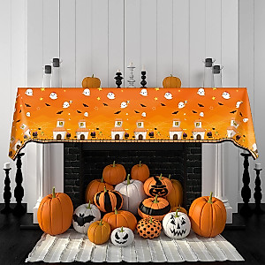 Fancy Land Halloween Tablecloths 3 Pack Halloween Plastic Kids Party Decorations 54 x 108 Halloween Disposable Table Cover