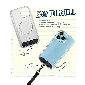 Smartish Phone Wristlet - Case Clinger - Universal iPhone Holder with Detachable Wrist Strap Loop - Black Vegan Leather