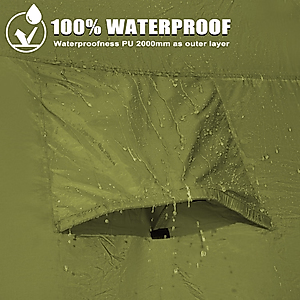 GoHimal Pickup Truck Tent, Waterproof PU2000mm Double Layer for 5.5-6.0 FT Truck Bed, Portable Bed Tent for Camping, Green