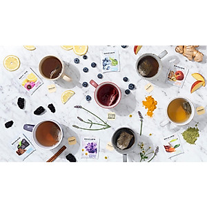 Bigelow Benefits Wellness Teas Variety Pack, Mixed Caffeinated Green Matcha & Caffeine-Free Herbal Tea, 18 Count (Pack of 6), 108 Total Tea Bags (Packaging May Vary)