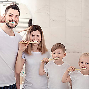 40 Pieces Bamboo Toothbrushes Charcoal Toothbrush Biodegradable Tooth Brush Natural Bamboo Toothbrushes with BPA-Free Nylon Bristles in 8 Colors