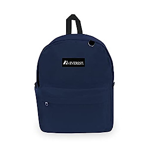 Everest Classic Laptop Backpack W/Side Pocket, Navy, One Size
