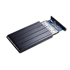 BIPRA USB 3.0 Ultra Slim Hard Drive Enclosure Case for 2.5" SATA Hard Drive Stylish Design GD25603 (Black_GD25603)