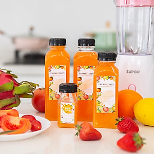 TOMNK 105pcs 4oz Shot Bottles with Caps, Reusable Mini Juice Bottles with Lids, Labels, Funnel and Brush Beverage Containers for Juicing, Milk and Beverages