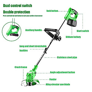 Mrzneaoch Electric Weed Wacker 36v Weed Eater Battery Powered,with 17 indivual 5 Different Blade Weed Eater for Home Garden Yard Mowing