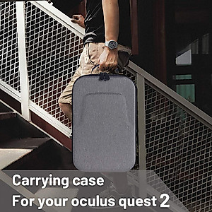 MASiKEN Carrying Case and Head Strap For VR Headset,Accessories Lens Spacer 3-IN-1 Travel Bundle, Inner Custom Padded Shockproof With Shoulder Strap Case (Gray)