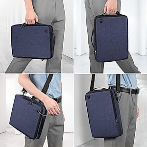 FINPAC Laptop Shoulder Bag for 14-inch MacBook Pro M3/M2/M1 Pro/Max A2779 A2442 2023-2021, 13’’ MacBook Air/Pro, Carrying Case for MacBook Air 15, Surface Laptop, HP, Dell, Acer Chromebook, Navy