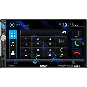 Jensen CR271ML 7 inch LED Digital Multimeda Touch Screen Double Din Car Stereo | SiriusXM-Ready l Push to Talk Assistant | Backup Camera Input | Bluetooth | USB Fast Charging | microSD