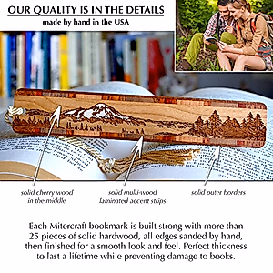 Mountain Wilderness Nature Scene Engraved Handmade Wooden Bookmark - Also Available with Personalization - Made in USA