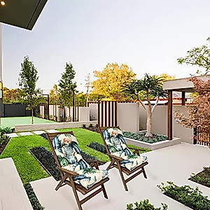 Rocking Chair Cushion Pad, Water Resistant Patio Chair Cushion for Adirondack Chair High Back Indoor Outdoor Soft Thickened Patio Chaise Lounger Cushion Overstuffed Patio Chair Cushion (Leaf)