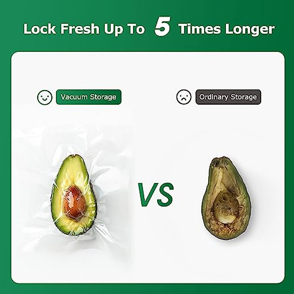 FRESKO Vacuum Sealer Bags Rolls 2 Packs 11" x 20', Commercial Grade Seal a Meal Bags for Storage Food and Sous Vide, BPA Free, Heavy Duty Customized Size Freezer Bags for Vacuum Sealer