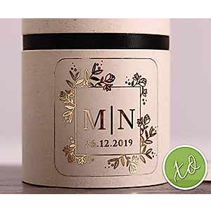 Custom Real Gold Foil Wedding Stickers Gold Wedding Labels Wedding Party Decoration Self Adhesive Elegant Wedding Stickers Modern Wedding