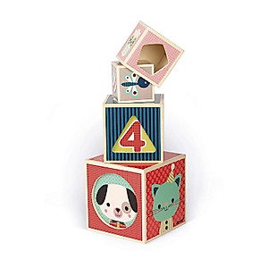 Janod Baby Forest 6-Block Stacking Pyramid - Ages 12 Months+ - J08016