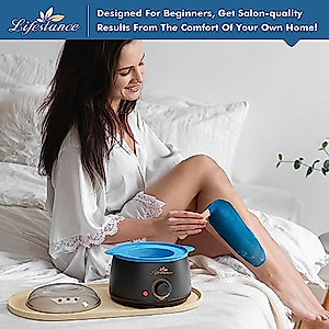 Lifestance Premium Waxing Kit- L1 Wax Warmer for Hair Removal Kit- Wax Starter Kit with 59 Items-Hard Wax Kit for Full Body- Legs- Face- Eyebrows- Bikini-Brazilian