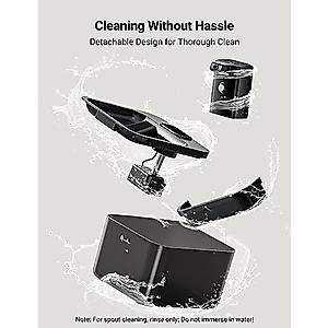 DownyPaws Battery Operated Cat Water Fountain, 84oz/2.5L Fursink Wireless Pet Water Fountain for Cats Inside, Automatic Cat Waterer Fountain with Motion Sensor, Ultra Quiet Pump, BPA-Free, Black