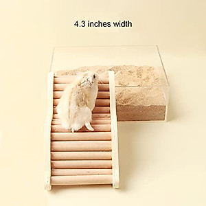 BUCATSTATE Hamster Climbing Ladder, Wooden Climbing Toy and Bridge Cage Decor for Hamsters Gerbils Mice and Small Animals (Snake Pattern)