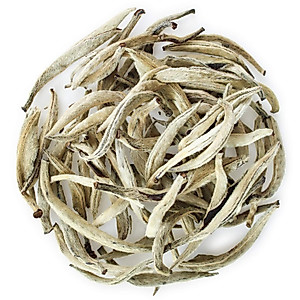 Teabloom Organic White Silver Needle Loose Leaf Tea, Rare USDA Certified Organic & Kosher White Tea With Delicate Honeysuckle Notes, 2.12 oz/60 g Canister Makes 35-50 Cups