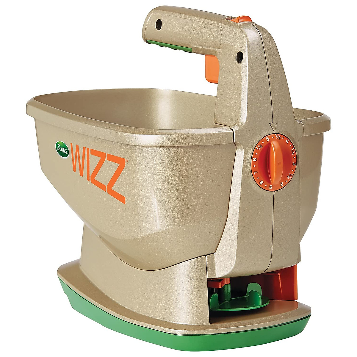 Scotts Wizz Spreader - Handheld Power Spreader, Use Year-Round, Covers Up to 2,500 sq. ft., Brown