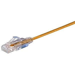 Monoprice Cat6A Ethernet Patch Cable - 5 Feet - Yellow (5 Pack) Network Internet Cord - RJ45, Stranded, UTP, Pure Bare Copper Wire, 30AWG - SlimRun Series