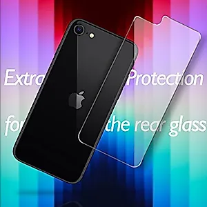 Shacoryze Back Screen Protector Compatible with iPhone SE 2/3/2020/2022 [2-Pack], Rear Tempered Glass [Haptic Touch] Temper Glass Film Compatible with iPhone SE 2022 (4.7 inch)
