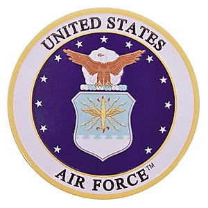 United States Military Air Force Metal Auto Decal Emblem, 4 Inch