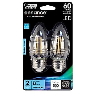 Feit Electric BPETC60950CAFIL/2/RP 60W EQ LED Light Bulb E26, 2 Bulbs