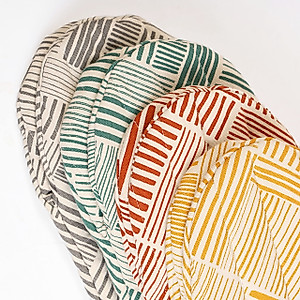 VLiving Modern Retro Terracotta Cotton Quilted Oven Mitt and Pot Holder, Stripe Print Glove, Size 8"X13"