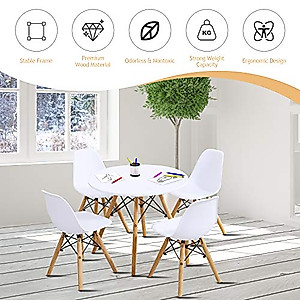 HAPPYGRILL 5-Pieces Kids Table Chairs Set Modern Style Toddler Children Dining Gaming Table Set