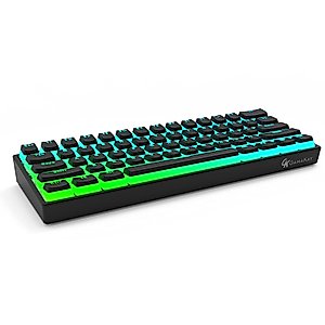 GK GAMAKAY MK61 RGB Pudding Keyboard, 61 Keys Gateron Optical Switch PBT Pudding Keycaps, Hot Swap Backlit Ultra-Compact Wired Gaming Keyboard for Windows Mac PC Gamers (Yellow Switch V2, Black)