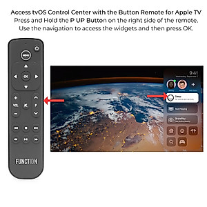 Function101 F101-ATVRM Replacement Button Remote for Apple TV | Infrared Connectivity | 2 AAA Batteries Included