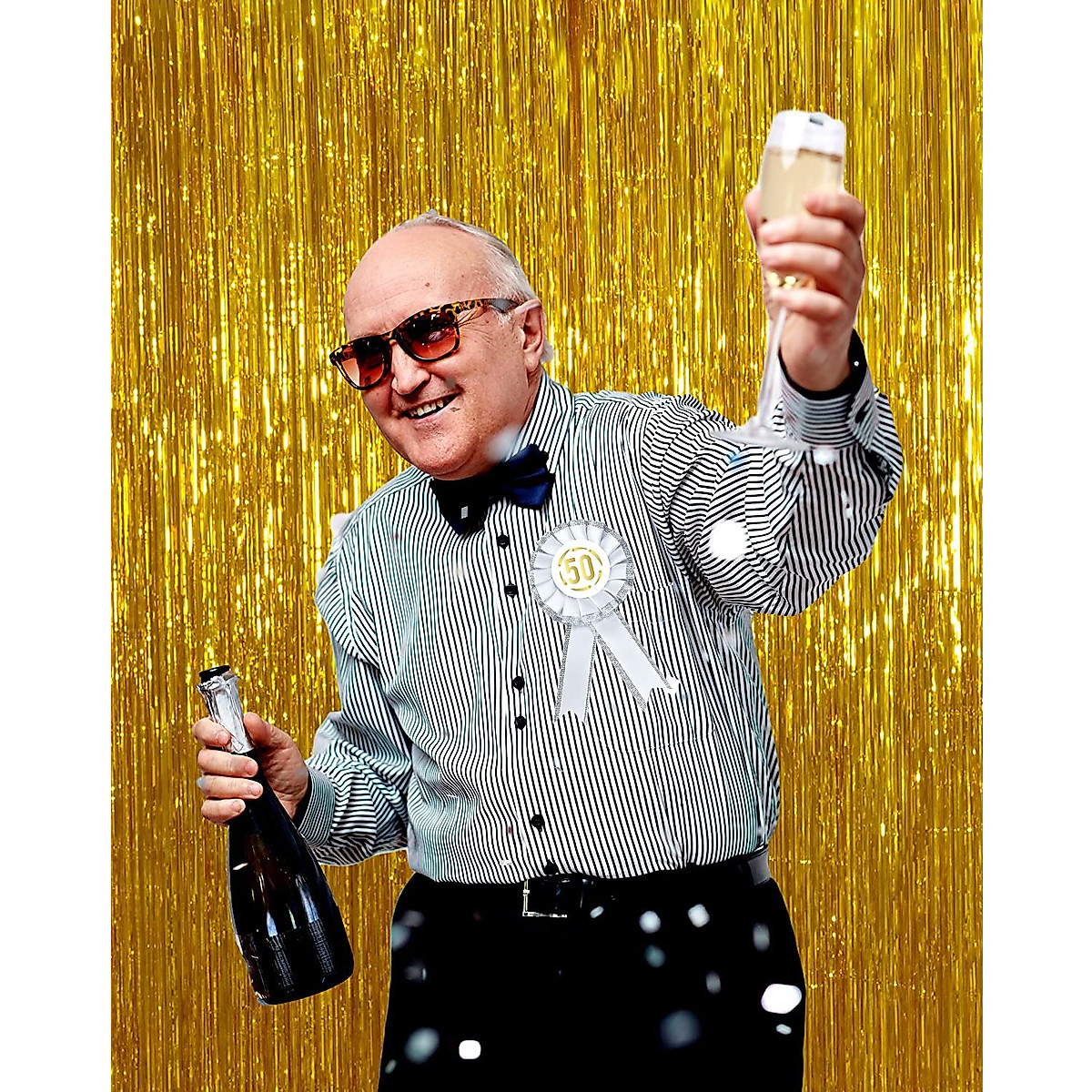 White and Gold 50th Birthday Party Accessories Tin Badge, Happy 50th Birthday Badge, Men's and Women's Birthday Party Supplies