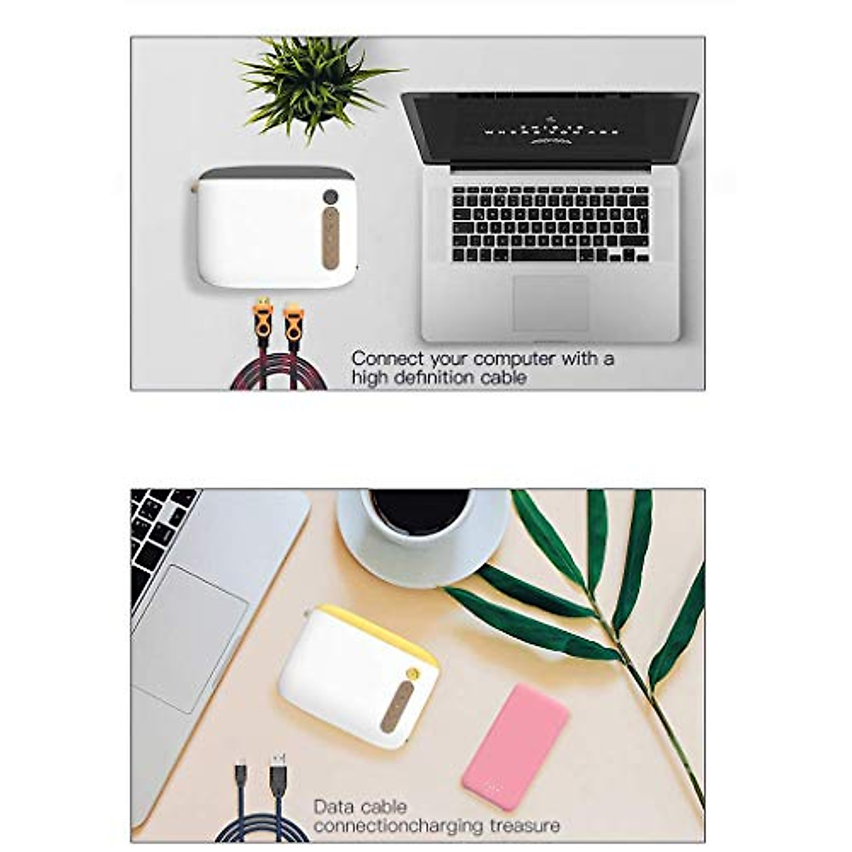 KXDFDC Mini Portable Projector, Display Video Projector Home Theater Projector,Smartphone