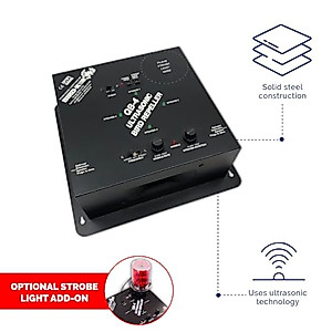 Bird-X - QB4+S Super Quadblaster QB4 Ultrasonic Bird Repeller, Covers 6,500 sq. ft.