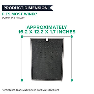 Think Crucial Replacement 2 Air Purifier Filters & 2 Carbon Filters Fit Winix J, Models HR950 & HR1000, Compatible with Part # 117130-4 PACK