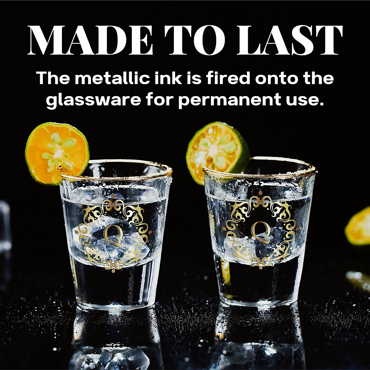 Personalized Shot Glass Set, Custom Gifts for Tequila, Vodka, or Whiskey Lovers, Birthday, Christmas Gifts for Him, Her, 2 Pack, with Initial S