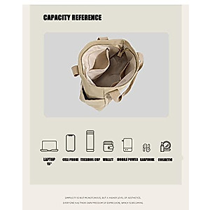 Meyooha Tote Bag Large-Capacity Canvas Bag Women'S Shoulder Retro Casual Canvas Handbag Literary Tote Bag Women