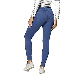 HUE Women's Plus Curvy Fit Essential Denim Leggings, Medium Wash, 2X