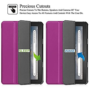 REASUN Case for All-New Fire 7 Tablet (12th Generation, 2022 Release), Slim Lightweight Trifold Stand Cover with Auto Sleep/Wake Case for New Amazon Kindle Fire 7 12th Generation 2022, Purple