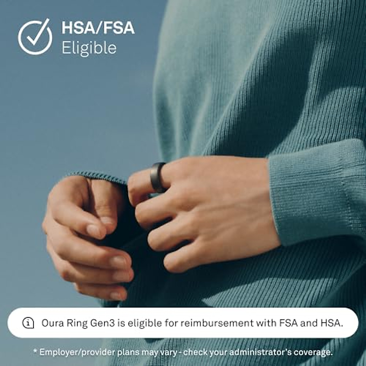 Oura Ring Gen3 Horizon - Stealth - Size 12 - Smart Ring - Size First with Oura Ring Gen3 Sizing Kit - Sleep Tracking Wearable - Heart Rate - Fitness Tracker - 5-7 Days Battery Life