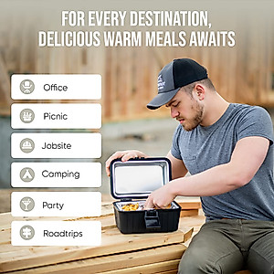 Zone Tech Heating Lunch Box - Premium Quality Electric Insulated Lunch Box Food Warmer Perfect for Picnics, Travelling, and On-site Lunch Break