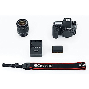 Canon EOS 80D Digital SLR Kit with EF-S 18-55mm f/3.5-5.6 Image Stabilization STM Lens - Black (Renewed)
