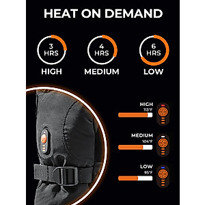 ORORO Heated Gloves for Men and Women, Rechargeable Electric Gloves for Hiking, Skiing, Motorcycle (Black,M)