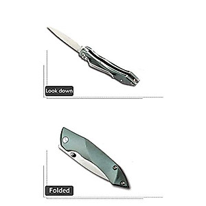 Folding Pocket Knife, Stainless Steel Blade 8cr13mov, Lightweight Aluminum Handle, Safety Liner-Lock, Belt Clip, Perfect for Camping, Hunting, Hiking, and Every Day Carry EDC