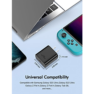 [2 Pack] 45W USB C Super Fast Charger - for Samsung Galaxy S23/S23+/S22/S22+/S22 Ultra/S21 Ultra/S21/S21 Plus/S20 Ultra/S20/S20+/Note 20/10/S10/S9/S8 and More,PPS Charger(6ft Cable Included)